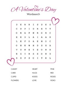 Printable Valentine Word Search - template.insidethehood.com
