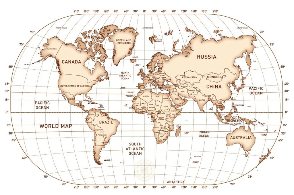 World Map Latitude And Longitude Printable - template.insidethehood.com