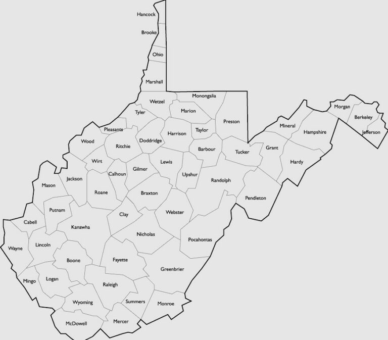 Wv County Map Printable - template.insidethehood.com