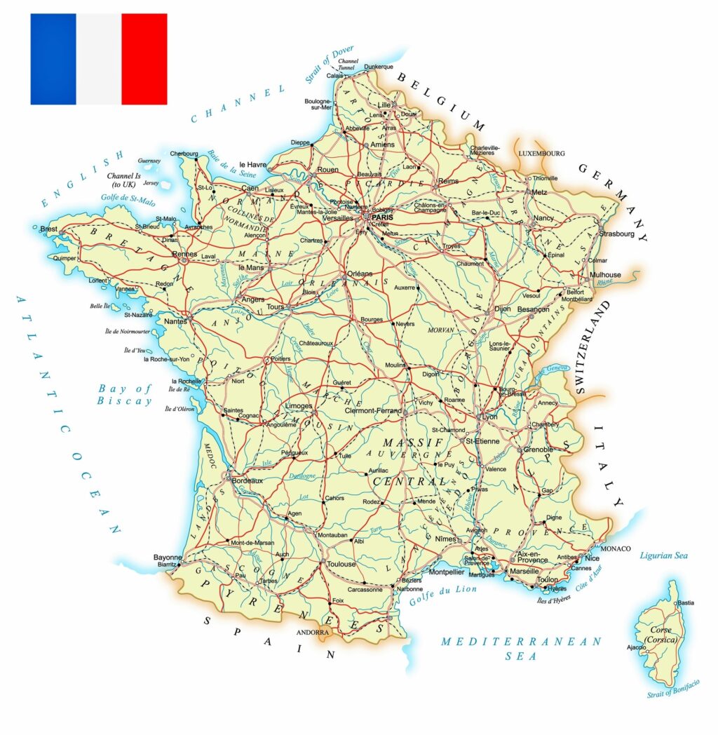 Printable Map Of France - template.insidethehood.com