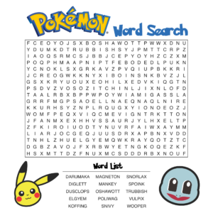 Pokemon Word Search Printable - template.insidethehood.com