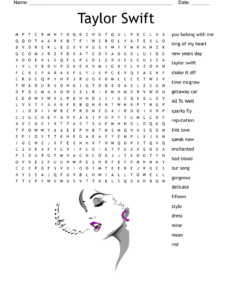 Taylor Swift Word Search Printable - template.insidethehood.com