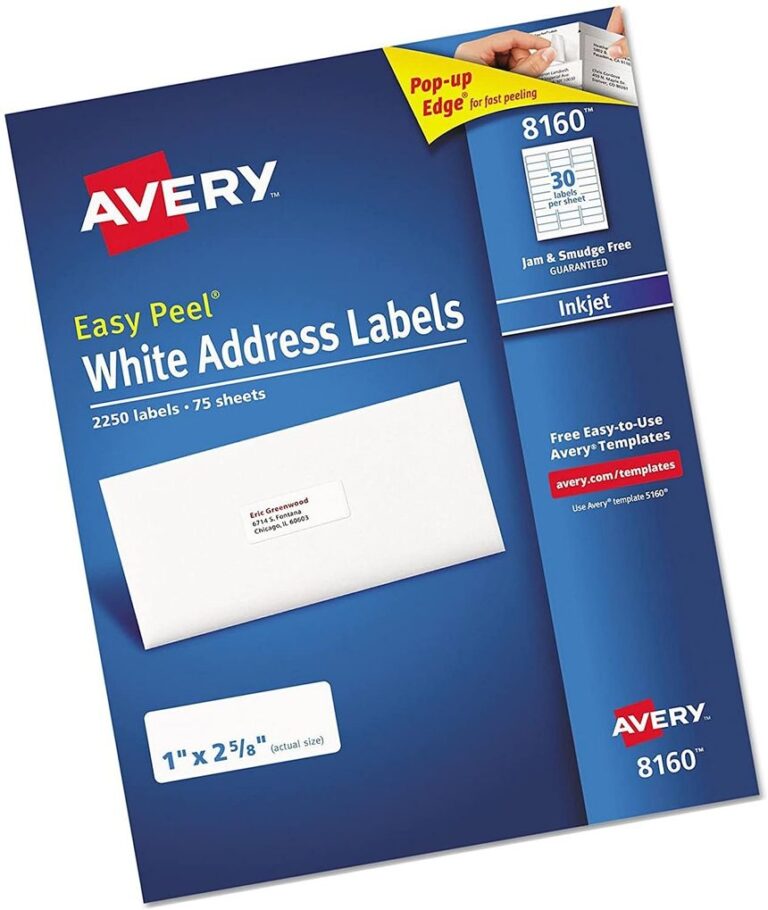 Printable Avery Label 8160 - template.insidethehood.com
